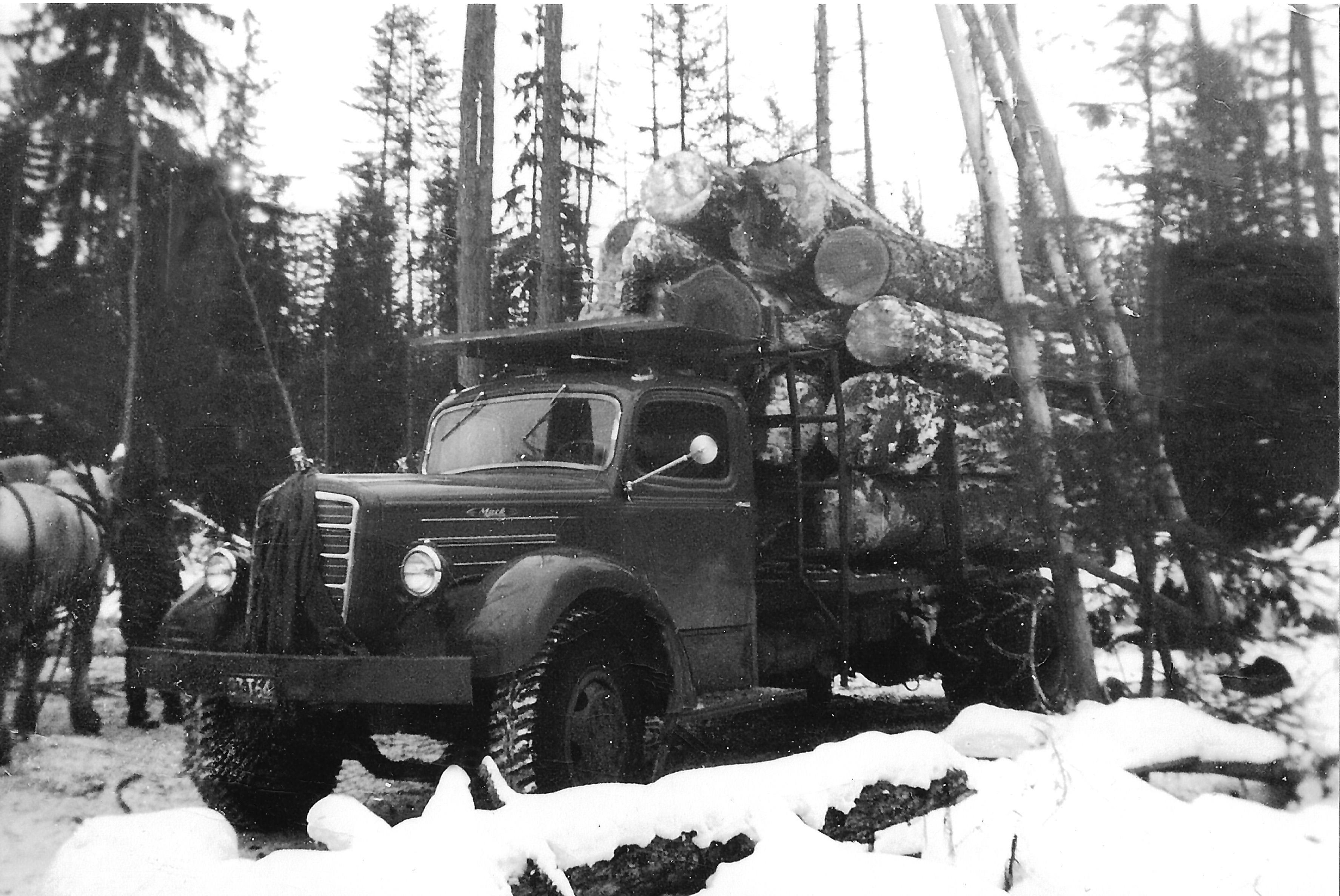 Harry Gibbons truck, Canyon Creek, 1949-50 | Lake Country Museum & Archives